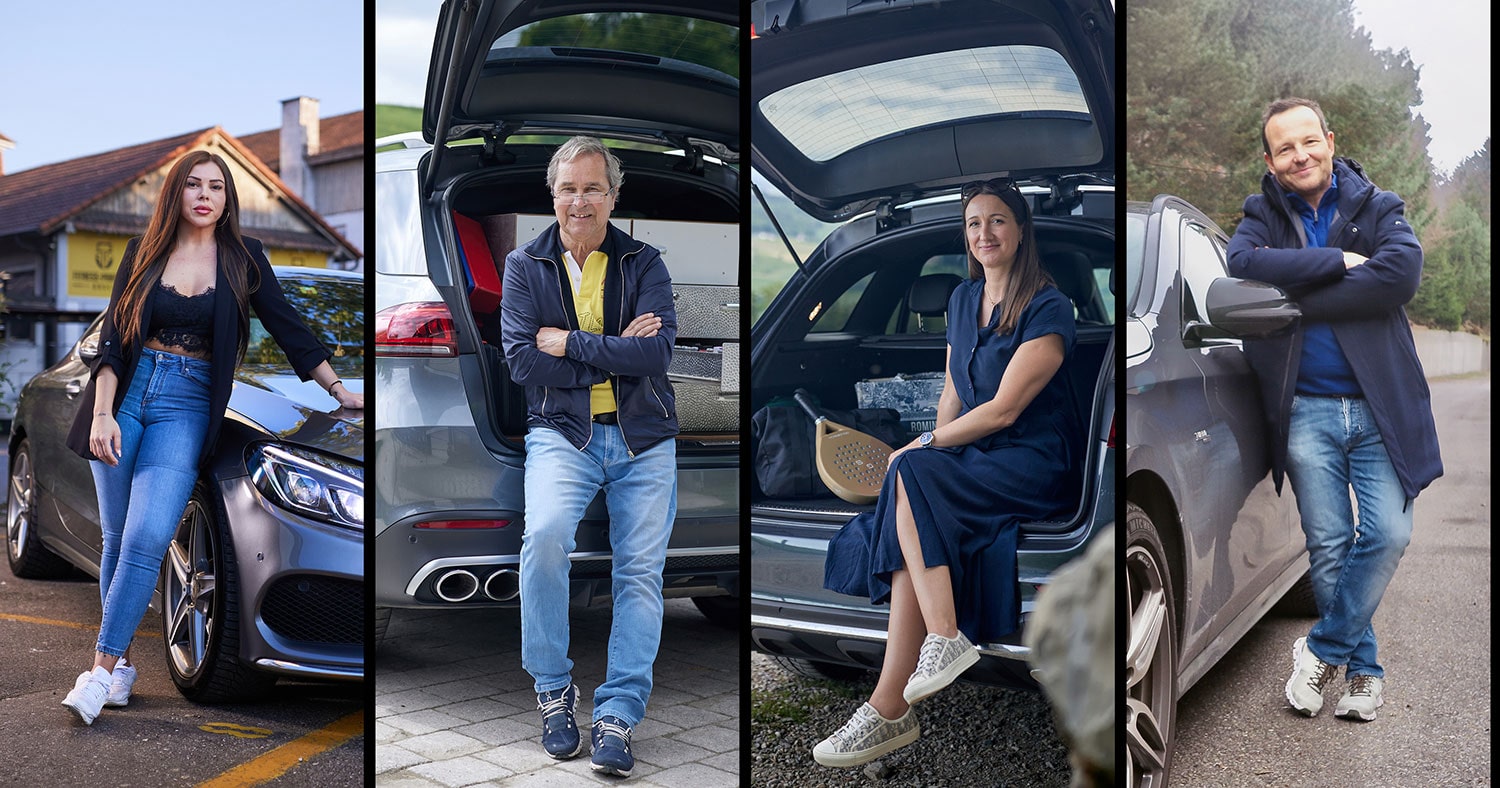 Cinq conducteurs Mercedes-Benz, cinq histoires